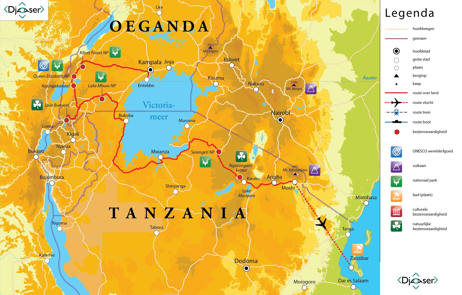 Rondreis Oeganda, Tanzania & Zanzibar, 21 /22 dagen | Djoser