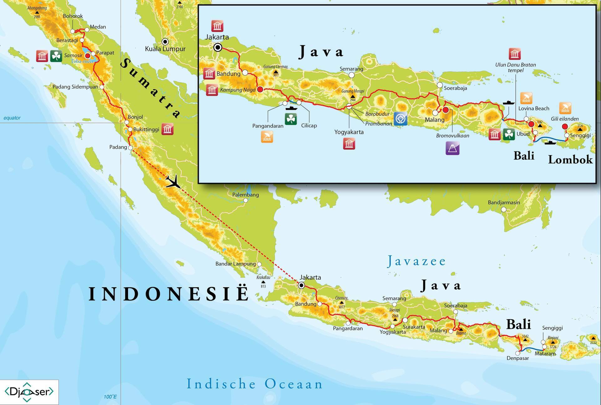 Rondreis Sumatra, Java, Bali & Lombok, 28 dagen | Djoser